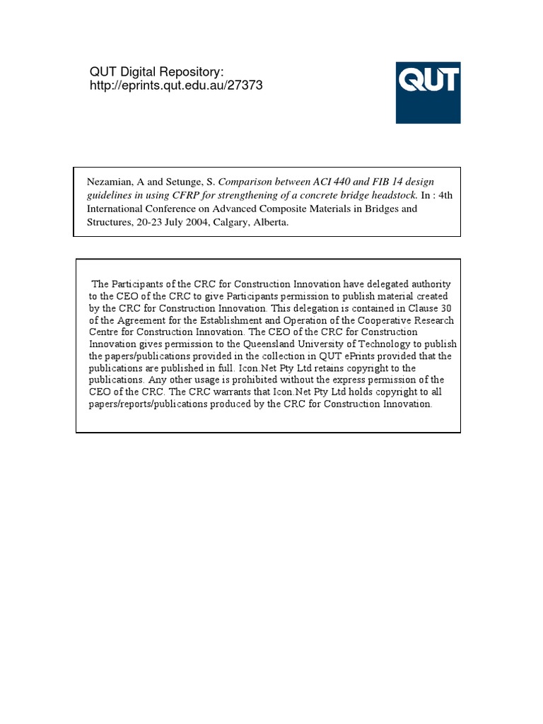 Comarison Between Aci 440 and Fib 14 Design Guidelines | PDF | Fibre ...