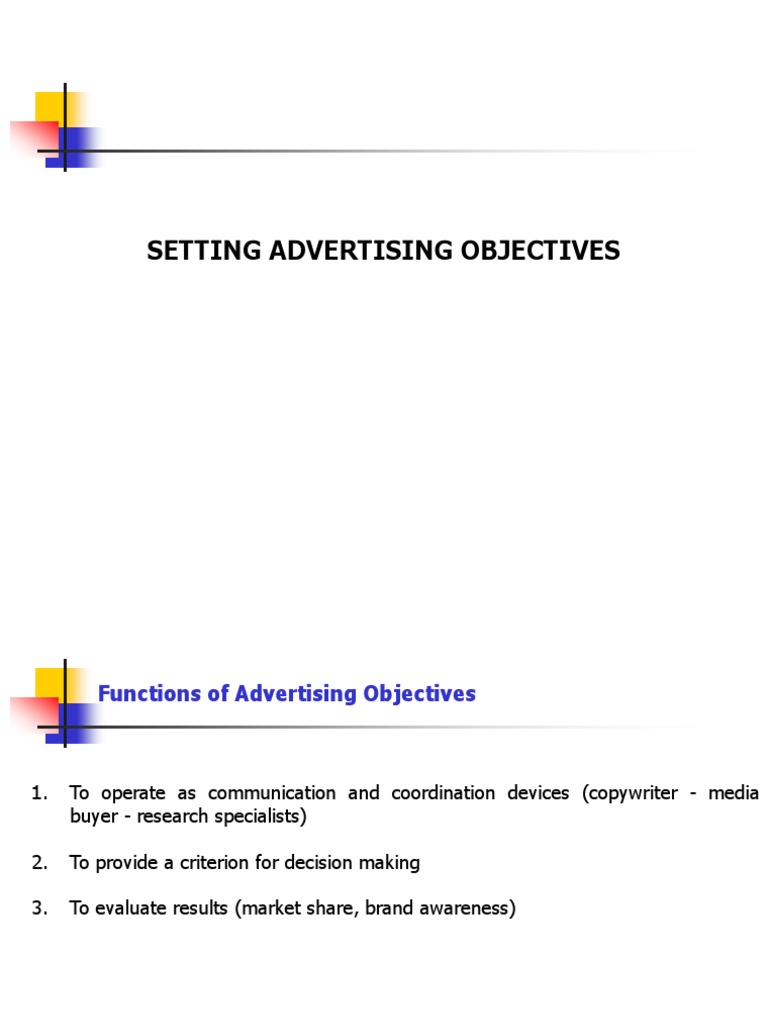 4 Setting Advertising Objectives | Download Free PDF | Advertising | Brand