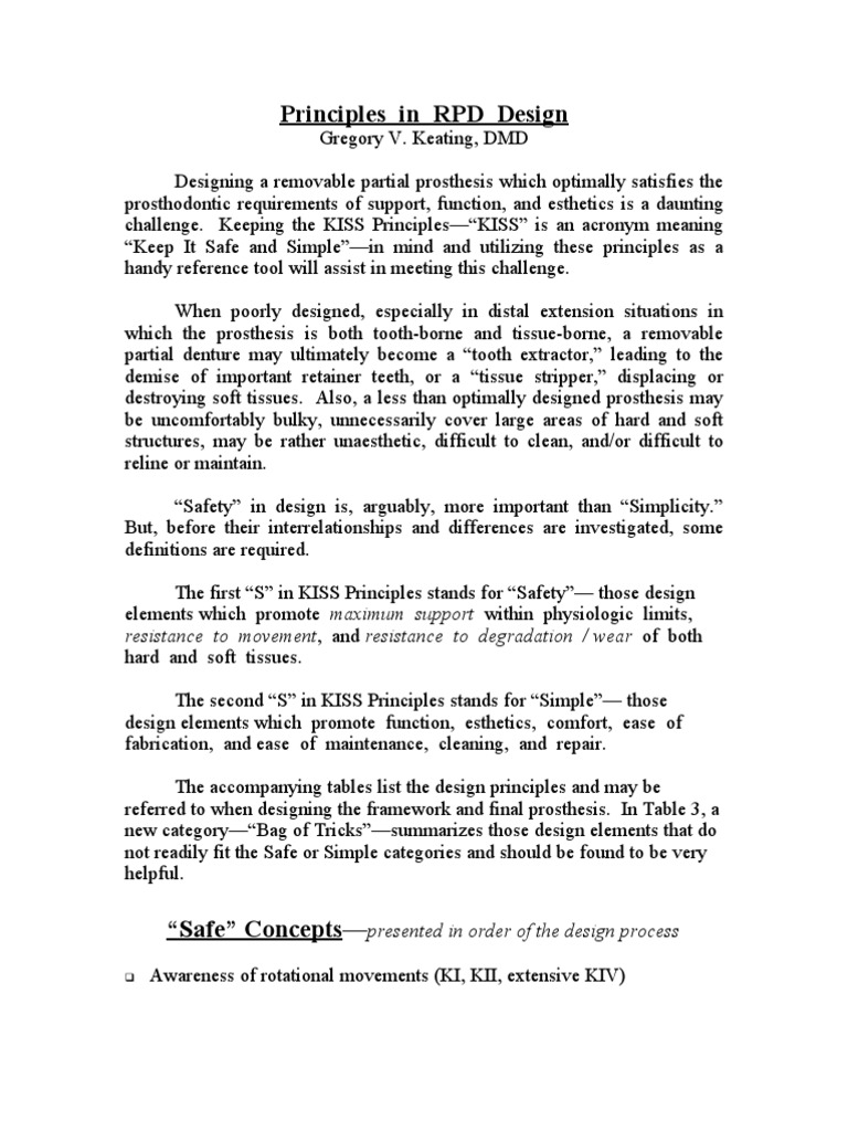 Principles in RPD Design | PDF | Dentistry Branches | Dentistry
