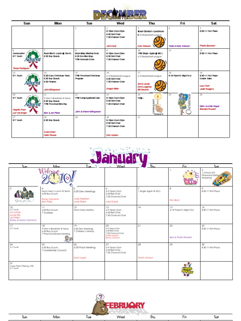 Weekly Community Events Calendar | PDF