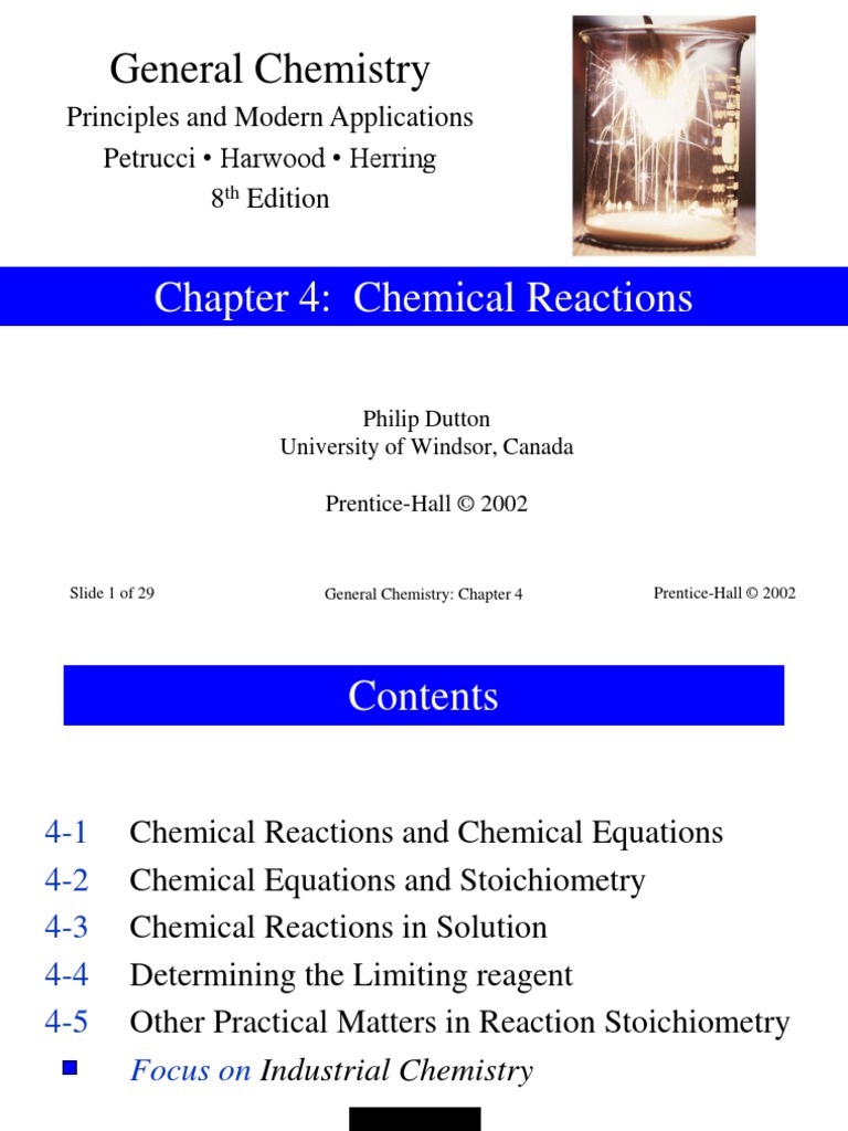 General Chemistry: Chapter 4: Chemical Reactions | PDF | Stoichiometry ...