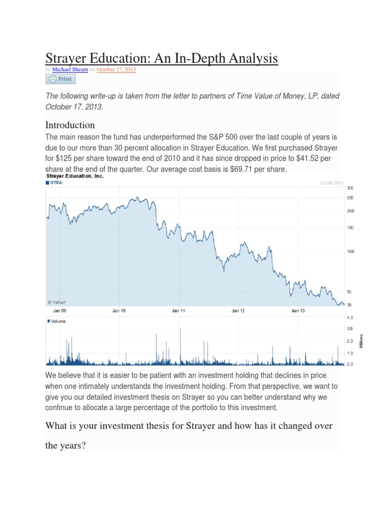 Michael Shearn - Strayer Education Write Up | PDF | For Profit Higher ...