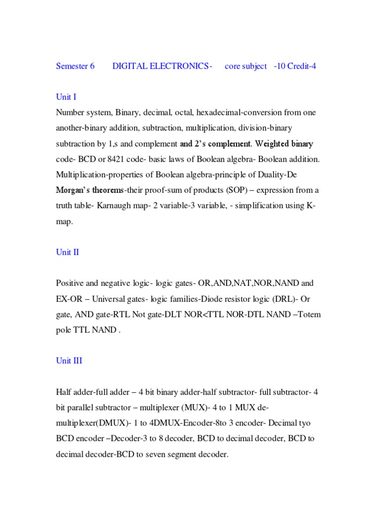 Digital Electronics | PDF | Subtraction | Electronic Circuits