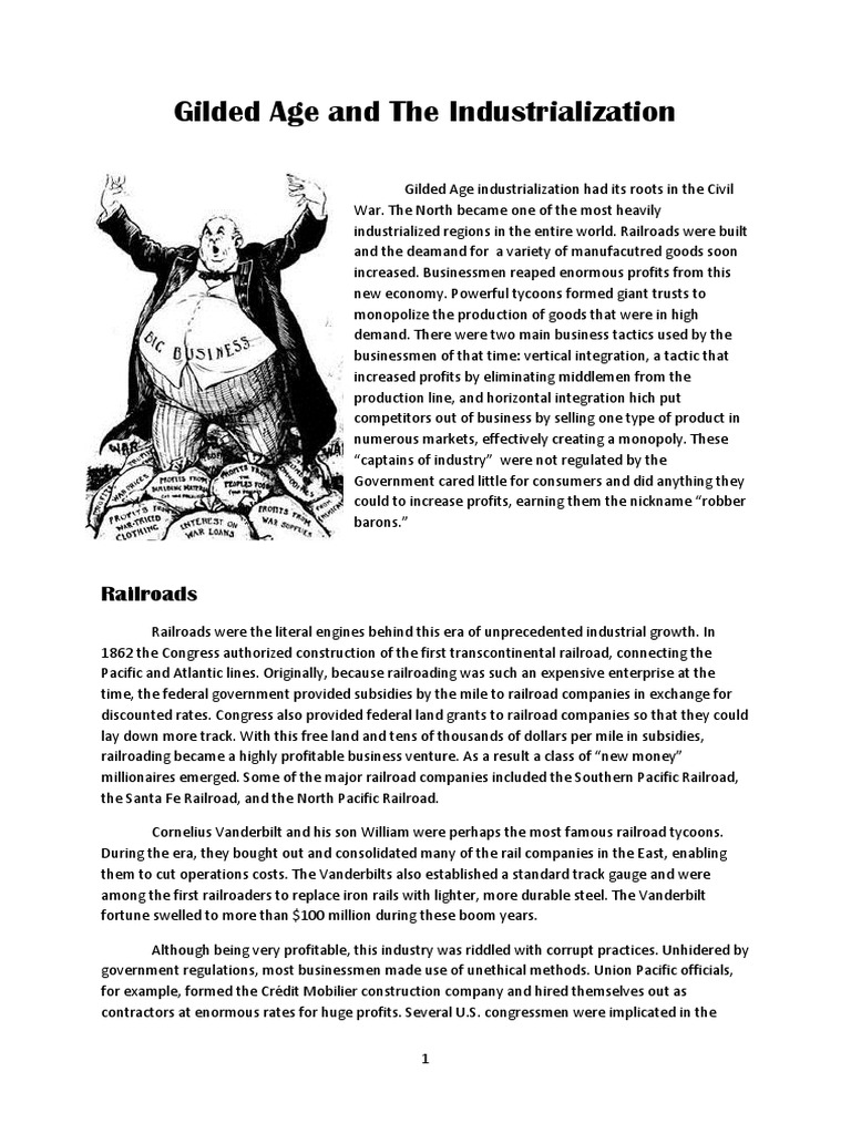 Gilded Age and the Industrialization | Andrew Carnegie | John D ...