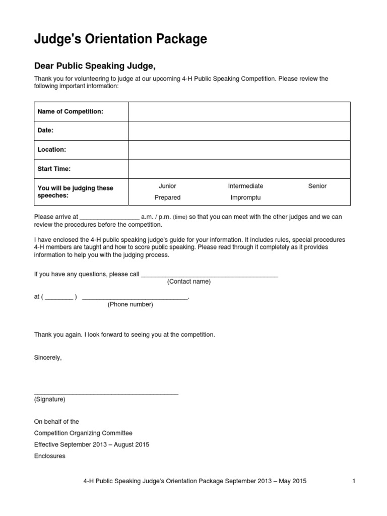 A Comprehensive Guide for Judging a 4-H Public Speaking Competition ...