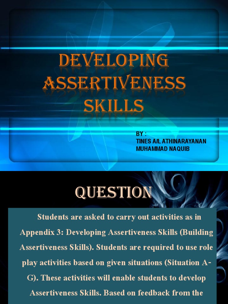 Developing Assertiveness Skills | PDF | Self Esteem | Applied Psychology