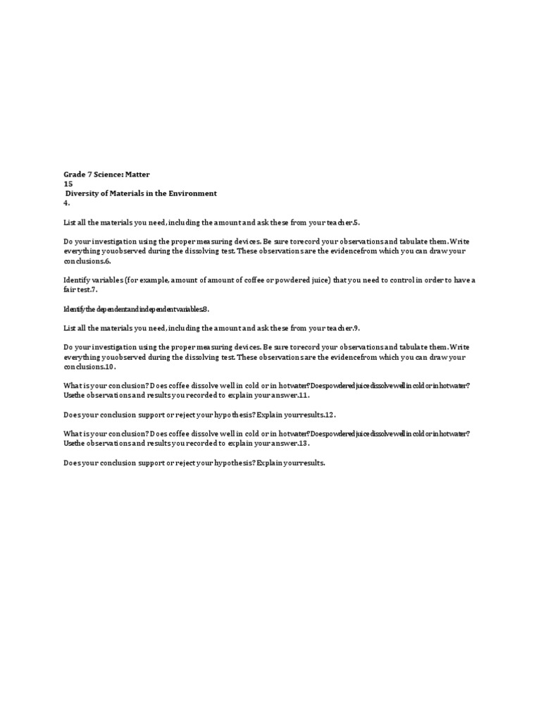 Grade 7 Science Module | PDF | Solubility | Solution