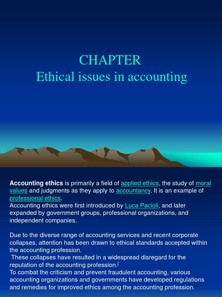 Ethical Issues in Accounting | PDF | Accounting | Business
