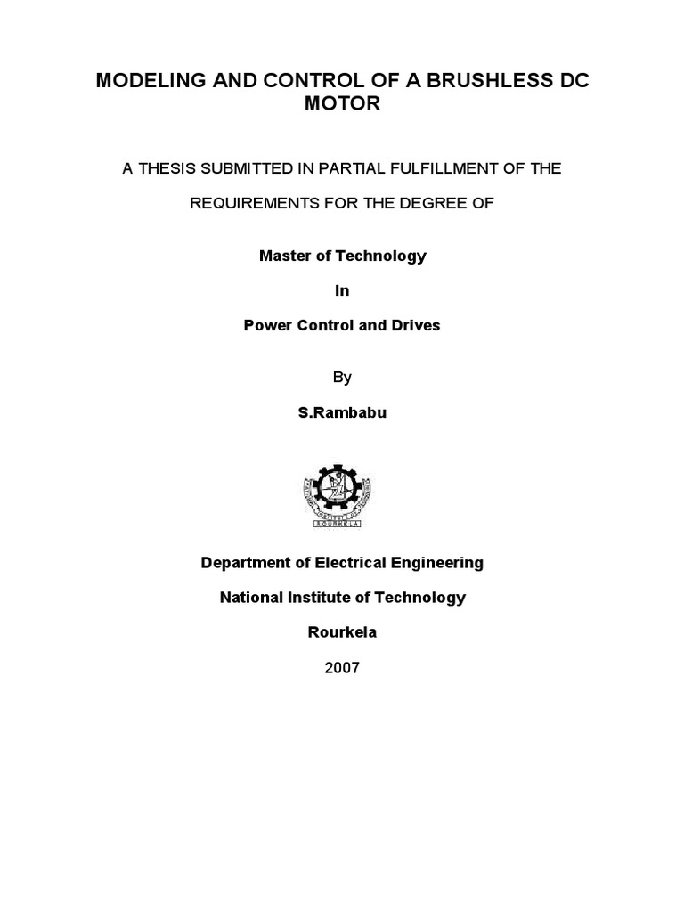 Modeling and Control of BLDC Motor using PI and FLC | PDF | Electric ...