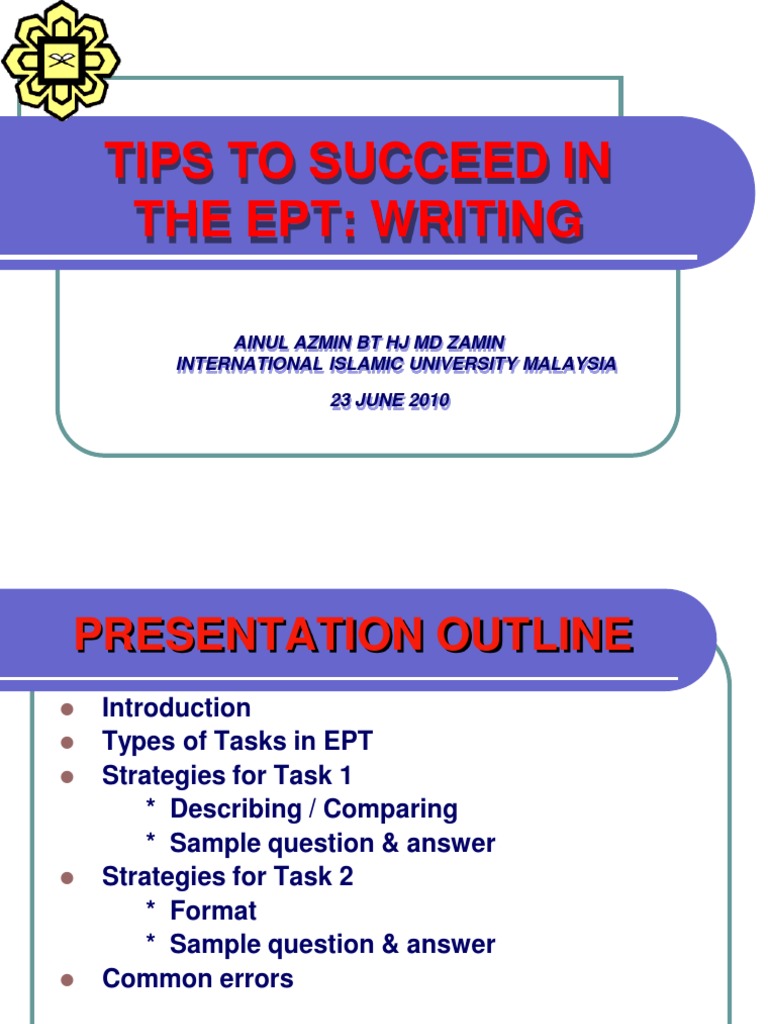 Tips For Ept Writing | PDF | Mother | Parent