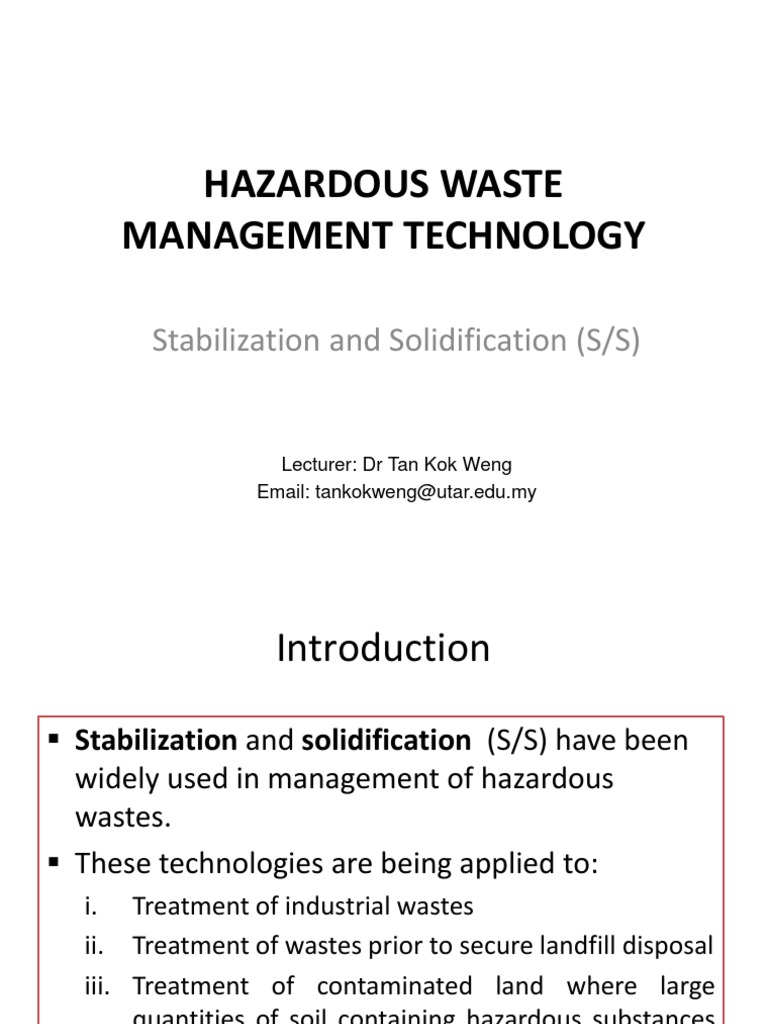 Stabilization and Solidification | PDF | Hazardous Waste | Cement