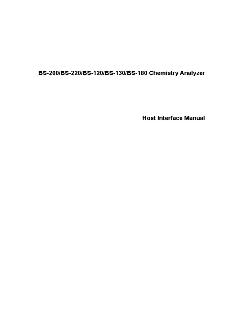 BS-200 Host Interface Manual (v1.2) | PDF | Communications Protocols ...