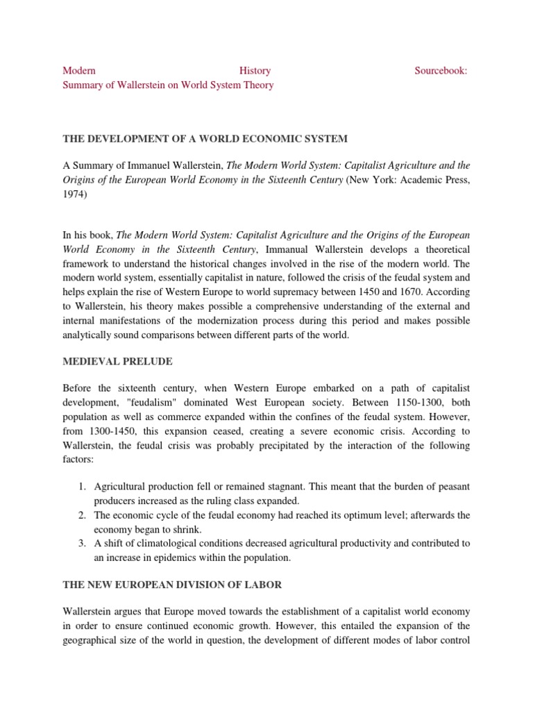 World System Theory | PDF | World Systems Theory | Capitalism