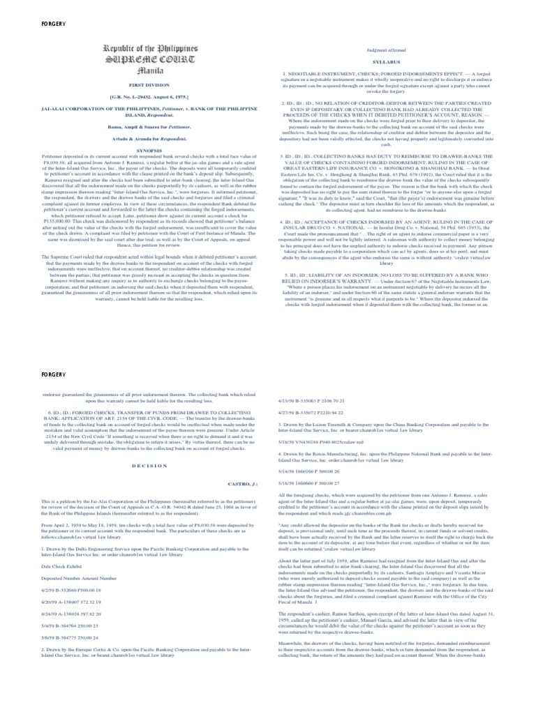 5 Forgery | PDF | Negotiable Instrument | Cheque