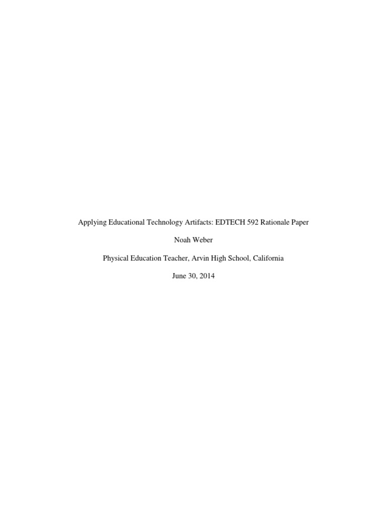 Rationale Paper | PDF | Instructional Design | Educational Technology