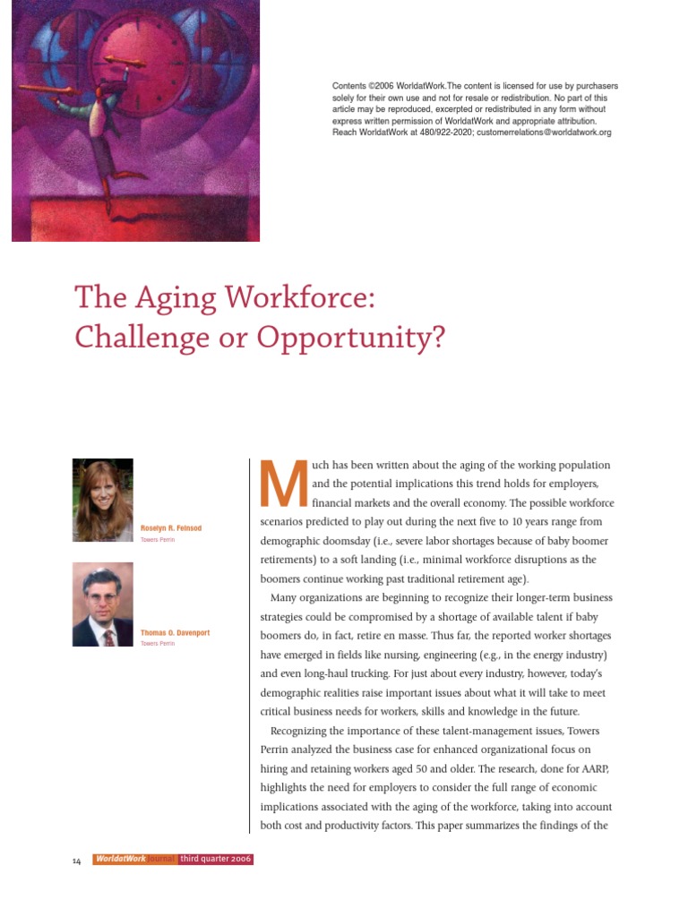 The Aging Workforce Challenge or Opportunity | PDF | Employee Retention ...
