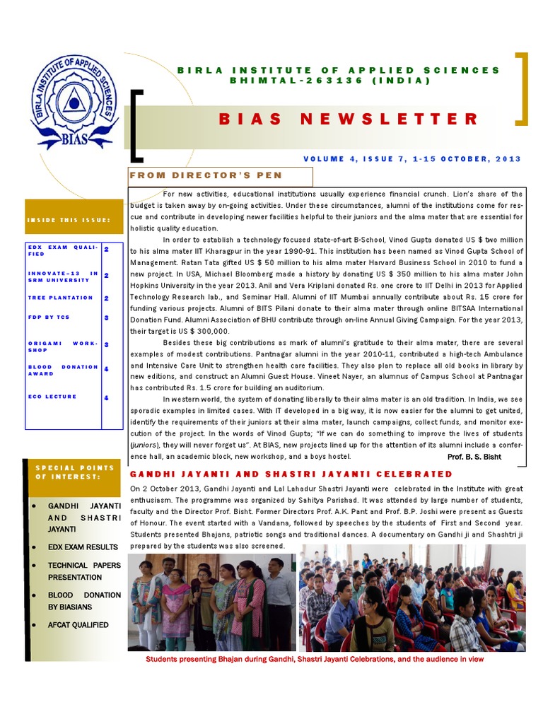 BIAS Bhimtal Newsletter | PDF | Academia | Science