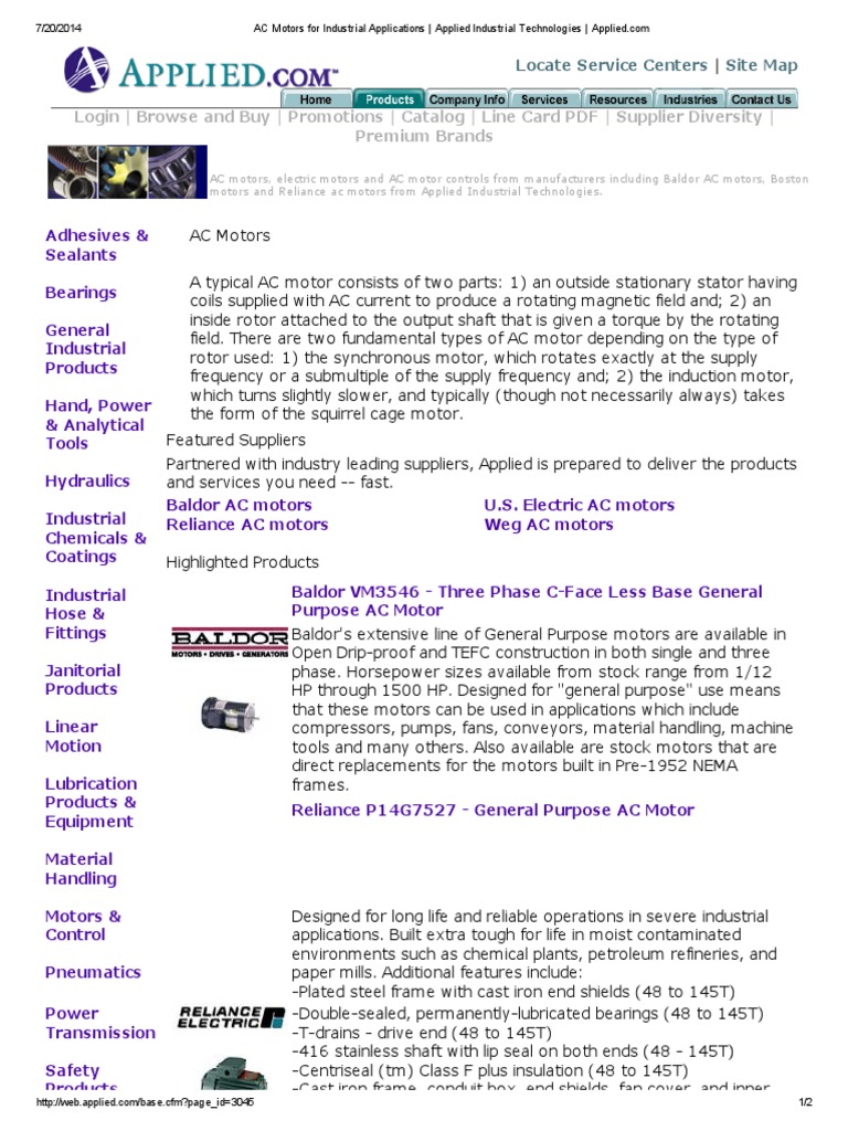 AC Motors For Industrial Applications - Applied Industrial Technologies ...