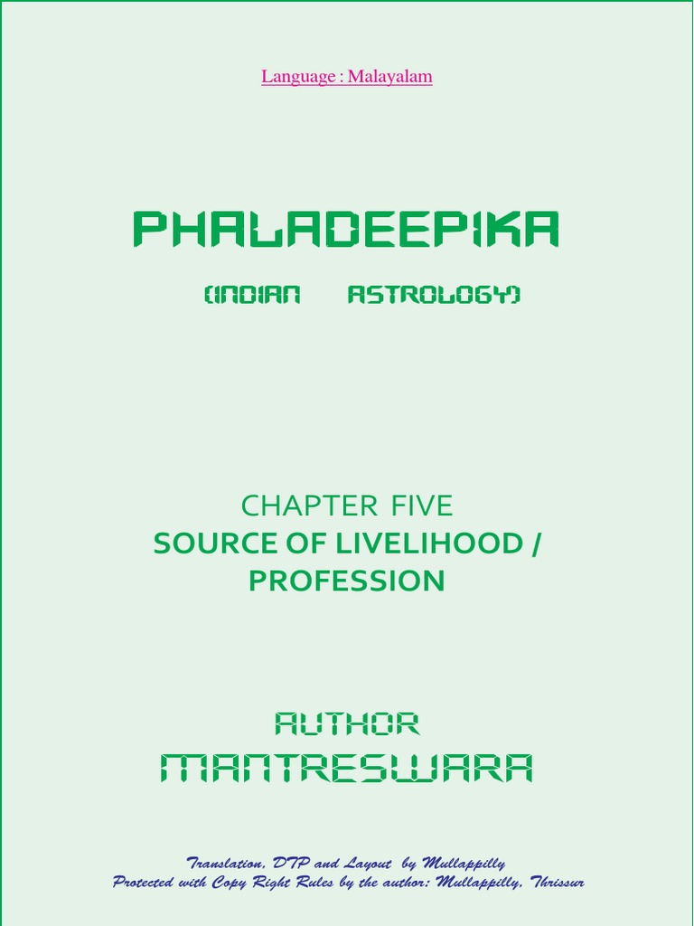 Phaladeepika - 5 | PDF | Objects Used For Divination | Ancient Astronomy
