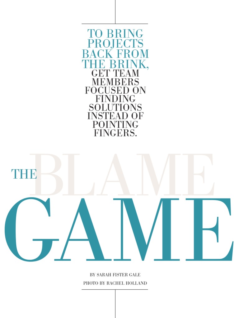 The Blame Game | PDF | Glaxo Smith Kline | General Contractor