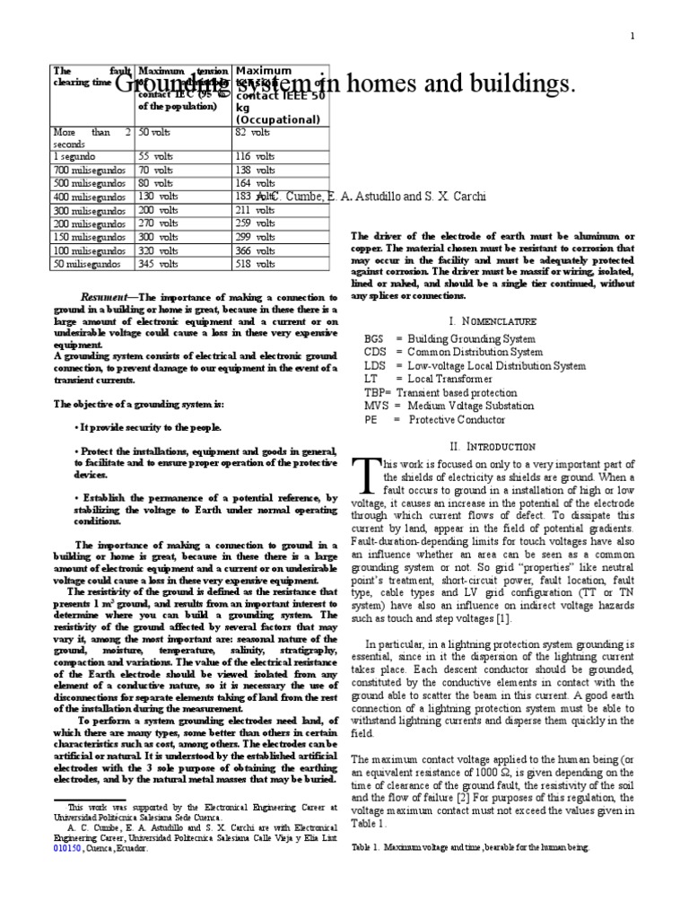 Grounding System in Homes and Buildings | PDF | Electrical Resistivity ...