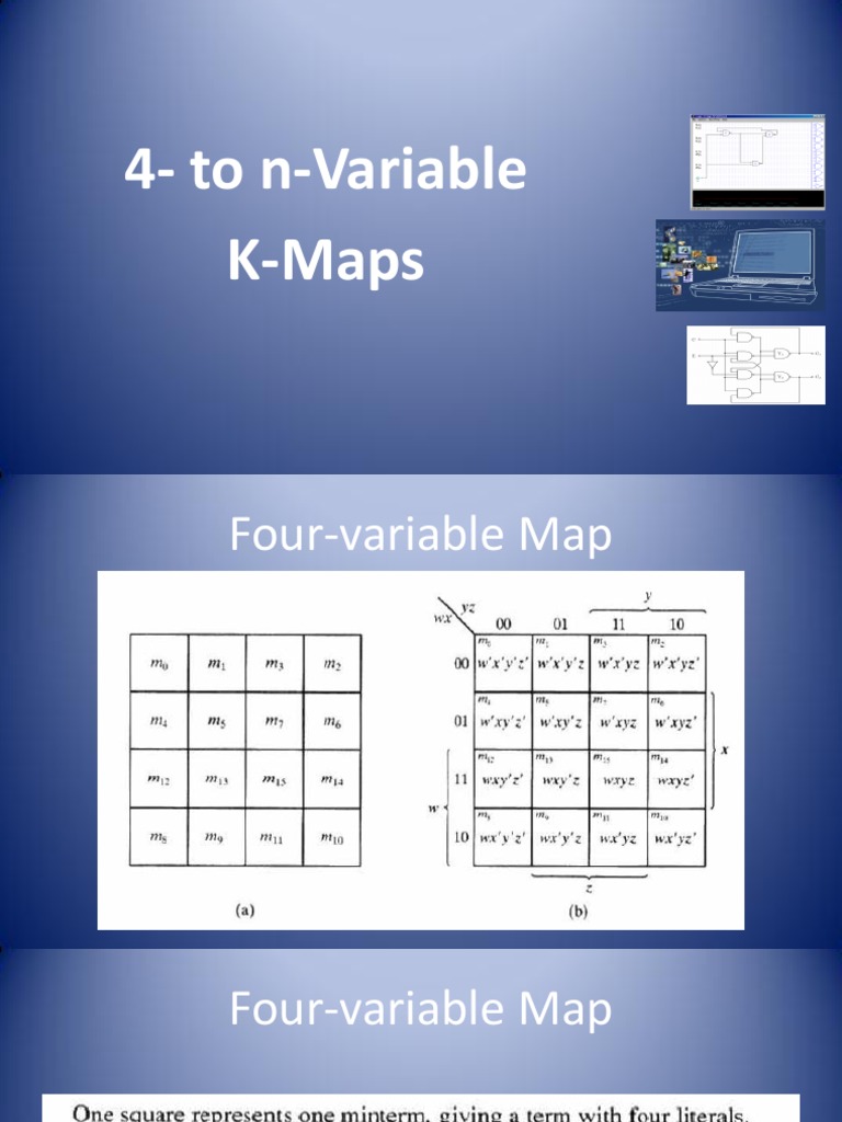 Four-Variable K-Map Simplification Guide | PDF