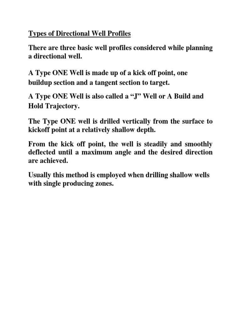 Types of Directional Well Profiles | PDF | Petroleum Reservoir | Oil Well
