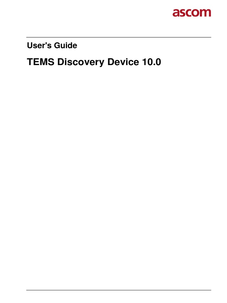 TEMS Discovery Device 10.0 User Guide | PDF | Geographic Information ...