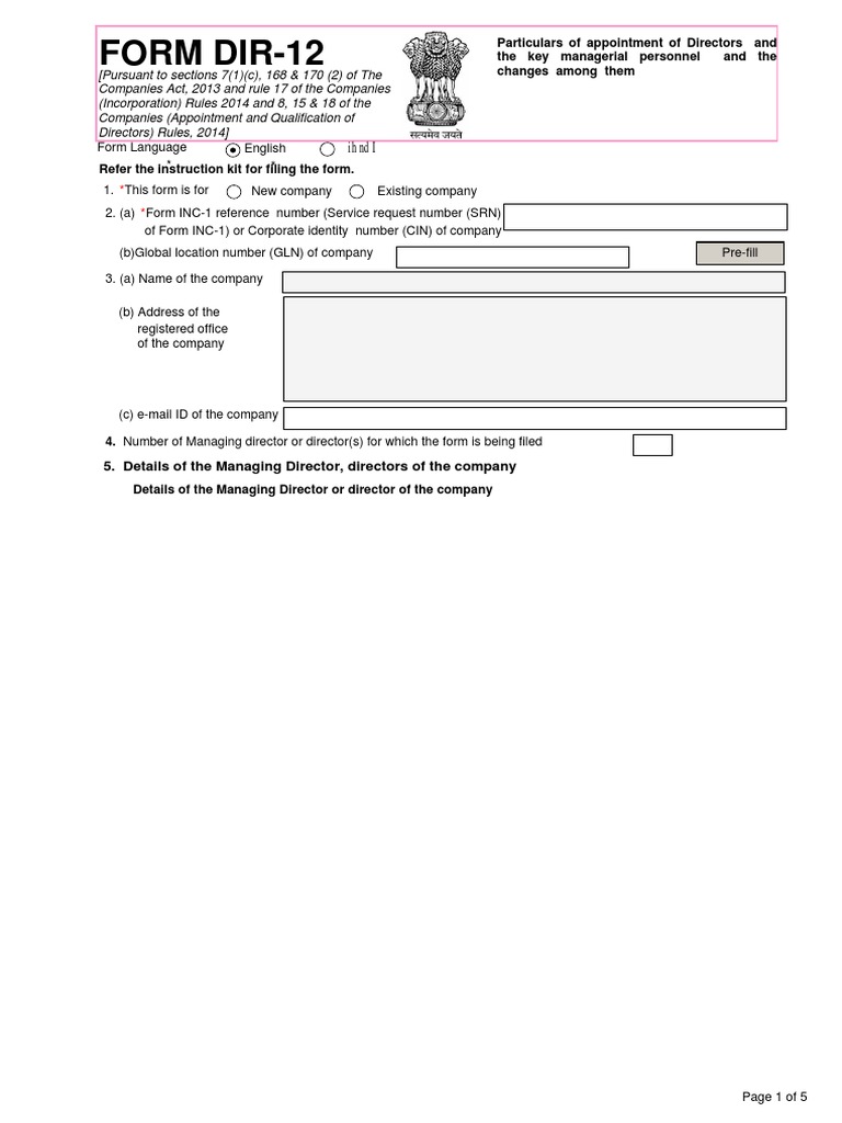 Form Dir-12: Ihndi | PDF | Board Of Directors | Accountant