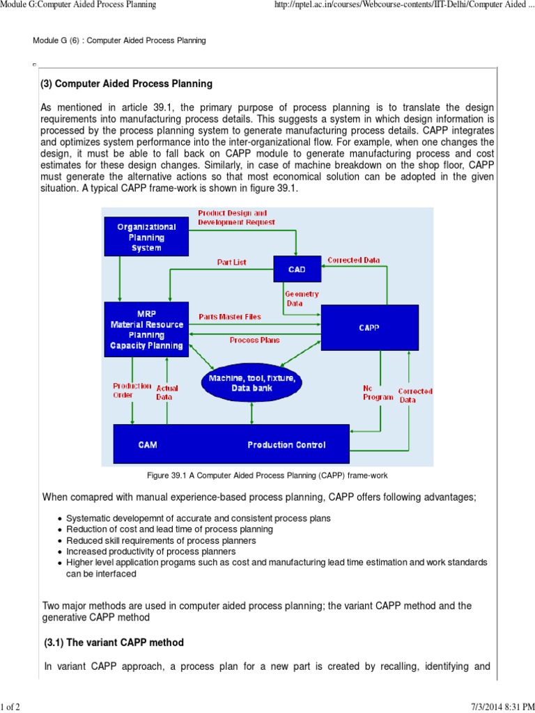 Nptel Computer Aided Process Planning | PDF | Machines | Geometry