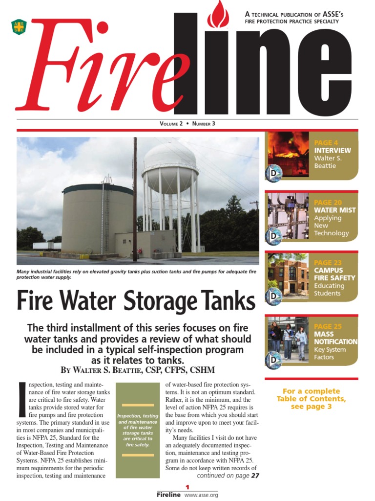 Fire Water Storage Tanks-Fireline Vol2 No3 | PDF | Fire Sprinkler ...