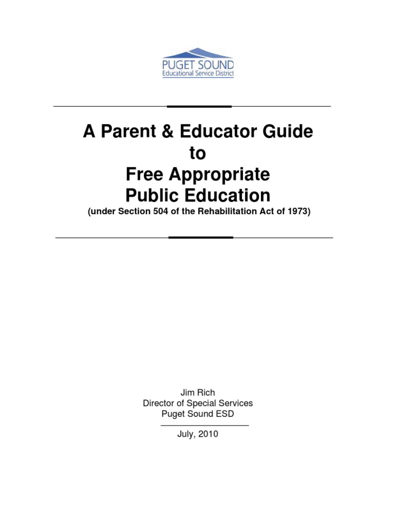 504manual 1 | PDF | Section 504 Of The Rehabilitation Act | Special ...