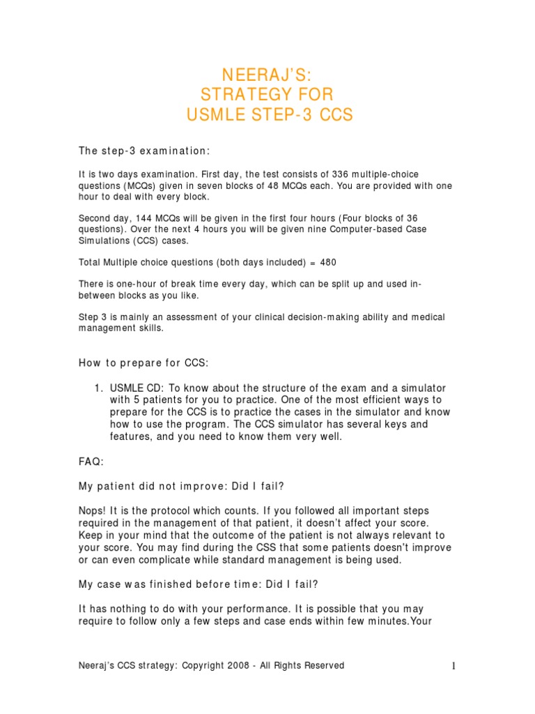 USMLE Step 3 CCS Notes | PDF | United States Medical Licensing ...