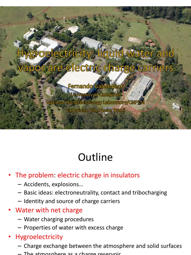 Fernando Galembeck Hygroelectricity - Liquid Water and Vapor Are ...