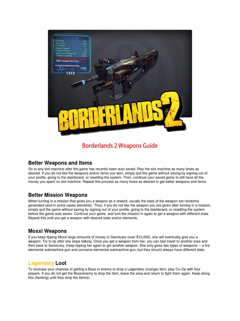 GUIDES - Weapons Guide | PDF | Slot Machine | Weaponry