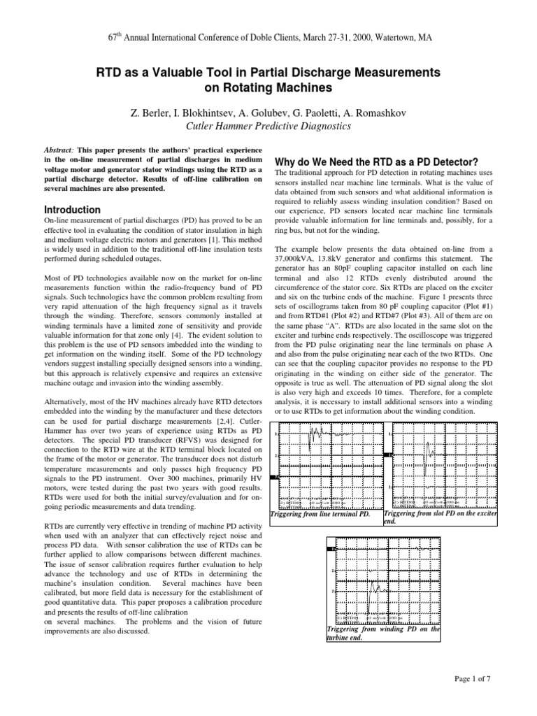Doble-2000 RTD Paper | PDF | Capacitor | Sensor