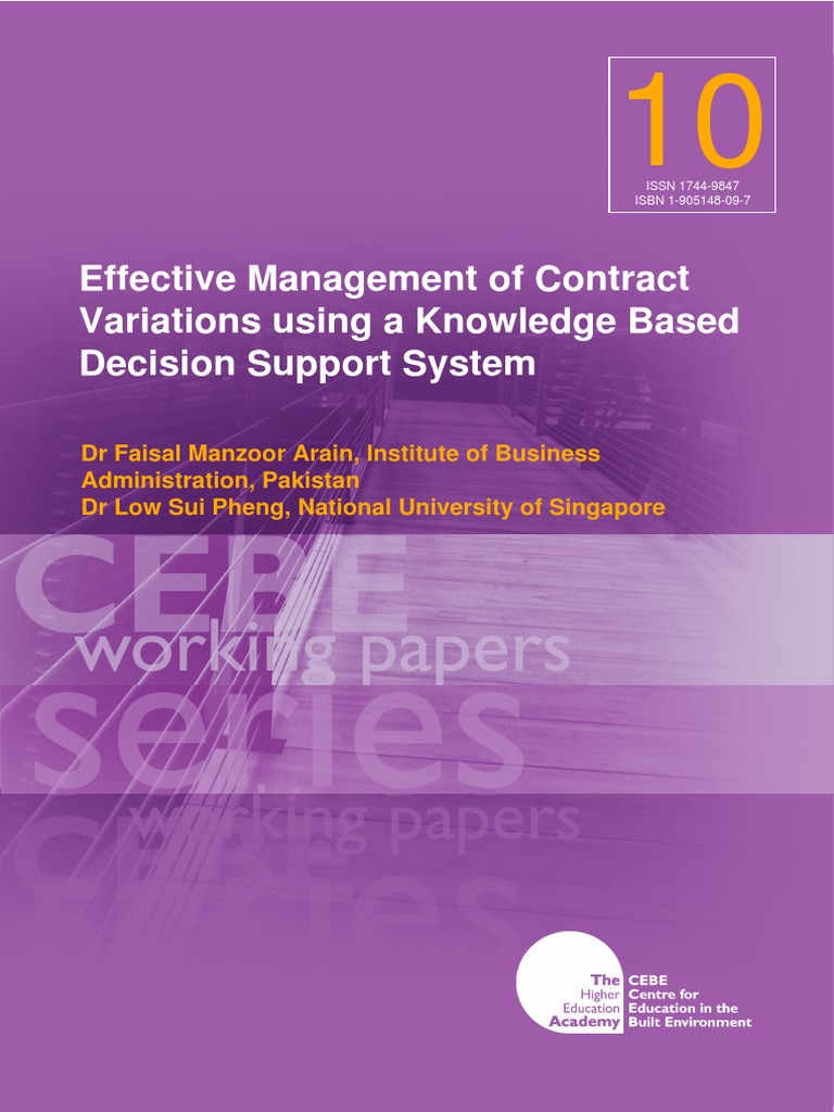 Effective Management of Contract Variation | PDF | Construction ...
