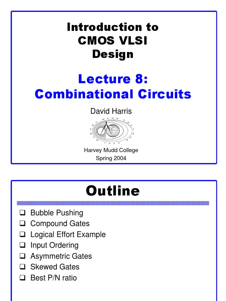Introduction To Cmos Vlsi Design: Combinational Circuits | PDF | Logic Gate | Cmos