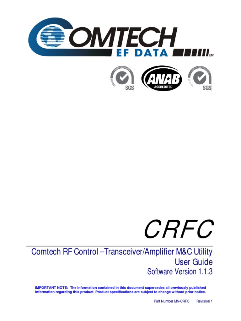 Comtech RF Control - Transceiver/Amplifier M&C Utility User Guide | PDF | Personal Computers ...