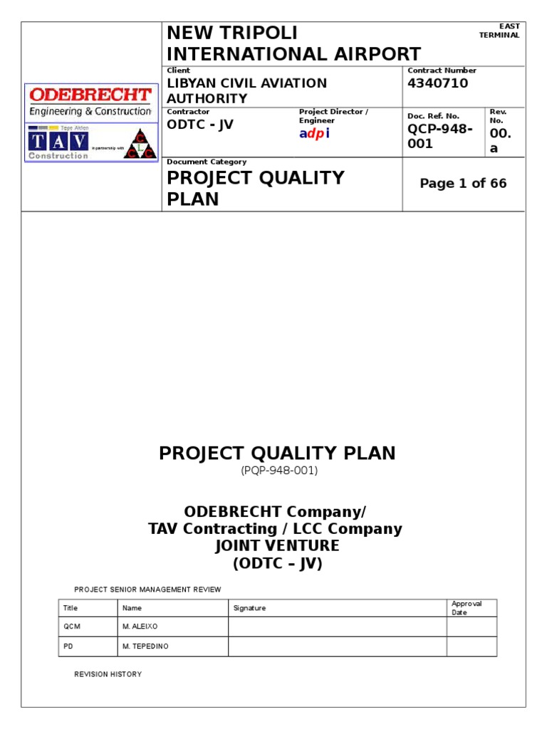 Project Quality Plan - Rev 00 (1) .A | PDF | Quality Assurance ...