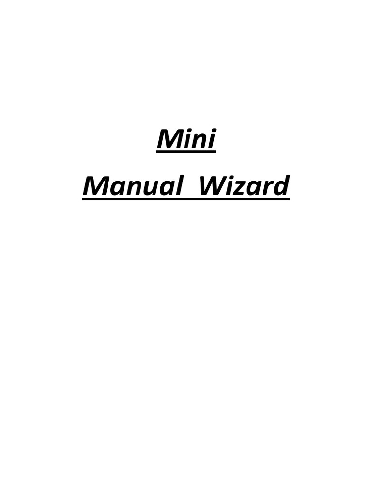 Mini Manual Wizard: Comandos e Funções | PDF | Carro | Automóveis