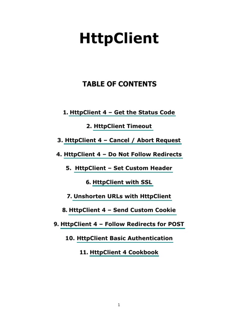 HttpClient 4 Guide & Examples | PDF | Hypertext Transfer Protocol | Http Cookie