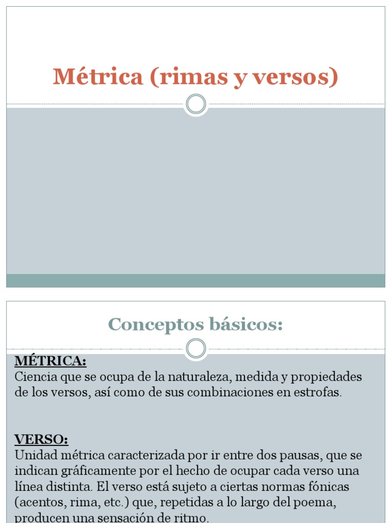 Métrica y Rima en la Poesía | PDF | Metro (poesía) | Rima