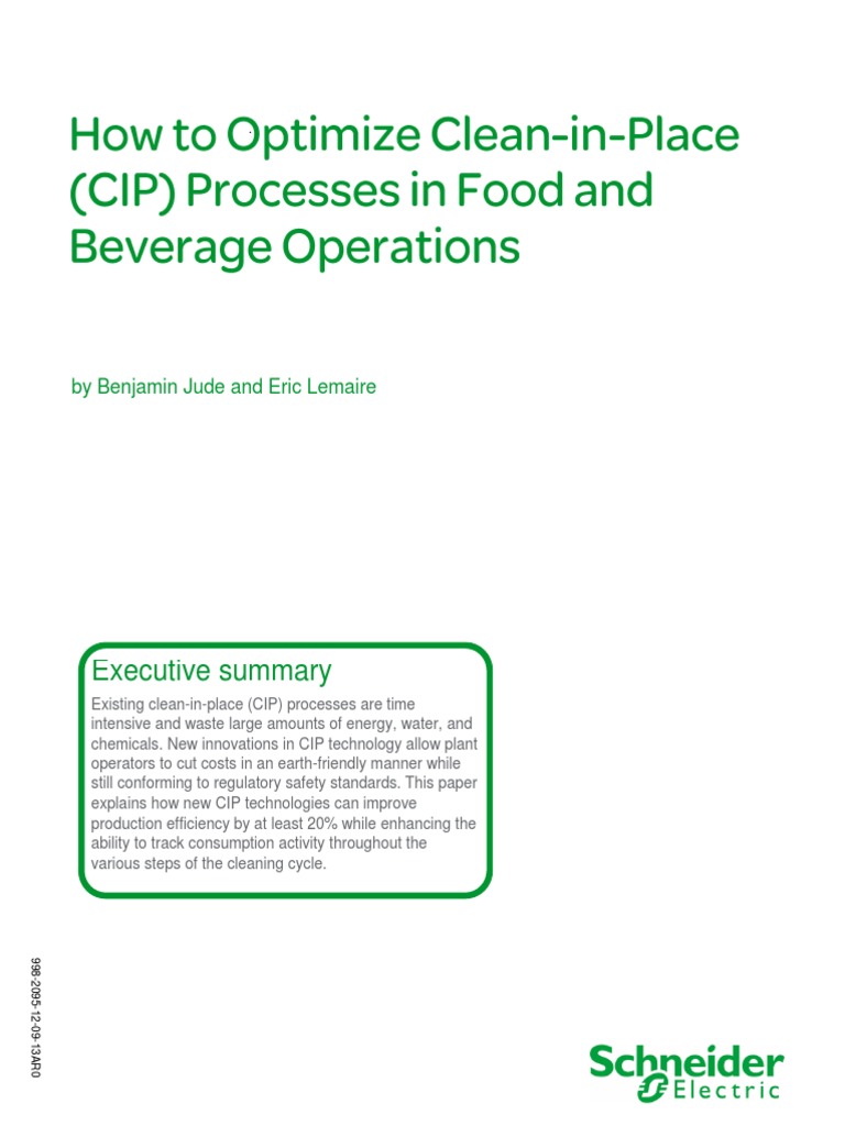 How To Optimize Clear in Place CIP Processes | PDF | Automation ...