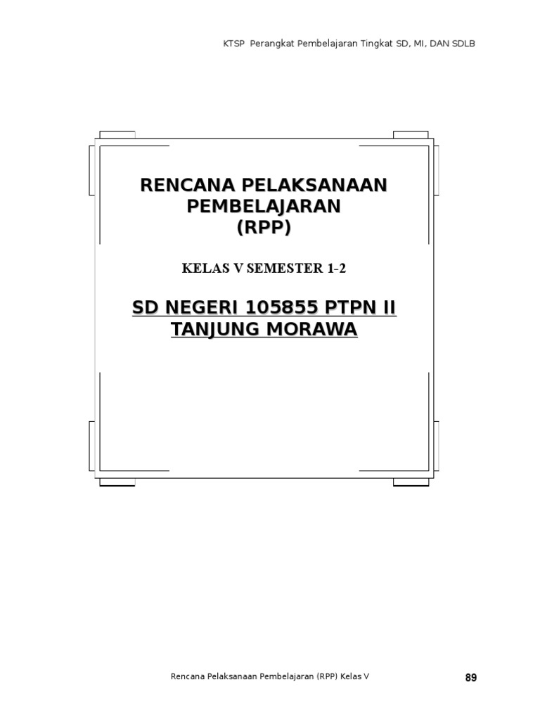 RPP Kelas V | PDF | Karier & Perkembangan | Seni