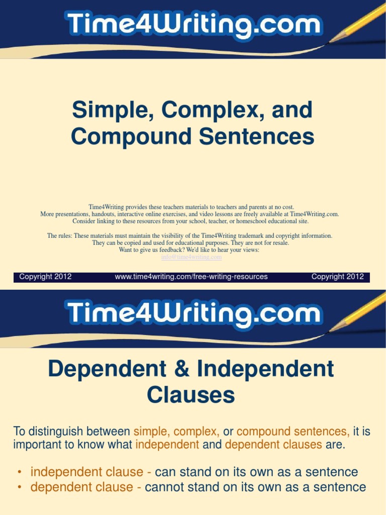 Simple, Complex, and Compound Sentences | PDF | Sentence (Linguistics ...
