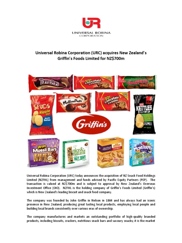 URC: Acquires 100% of NZ Snack Food Holdings | Economies | Food And Drink