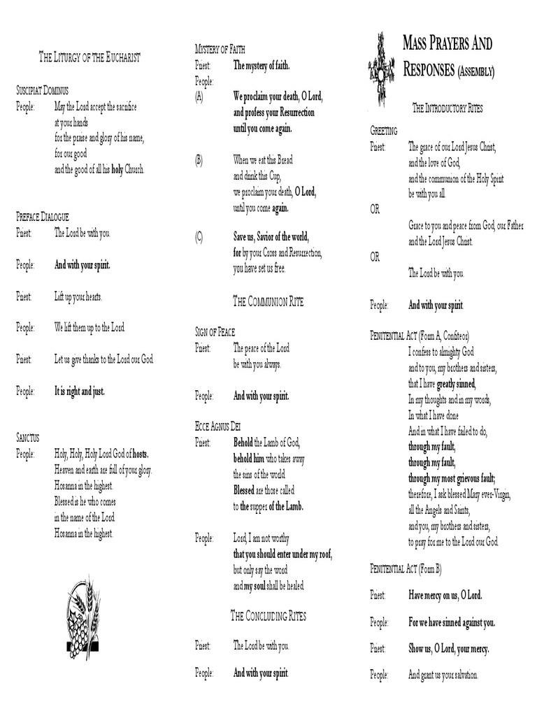 Catholic Prayers and Responses | PDF