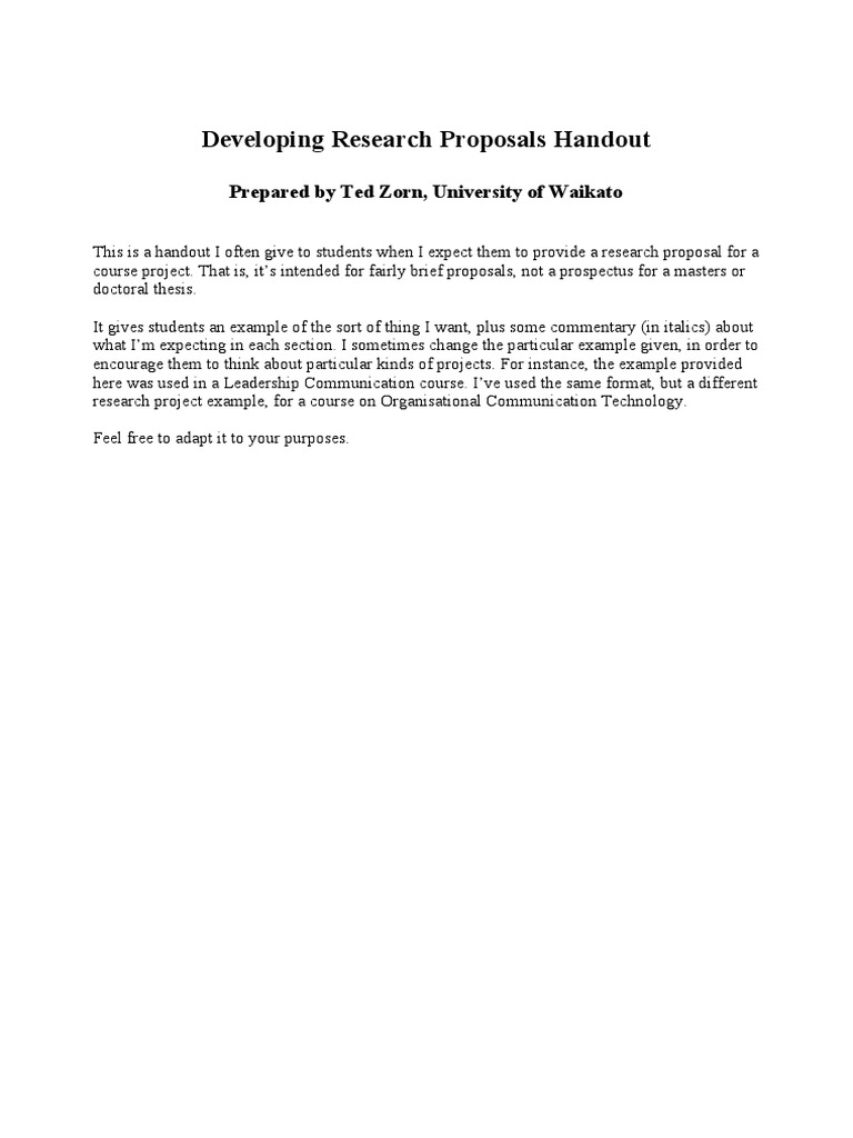 Student Research Proposal Guide | PDF