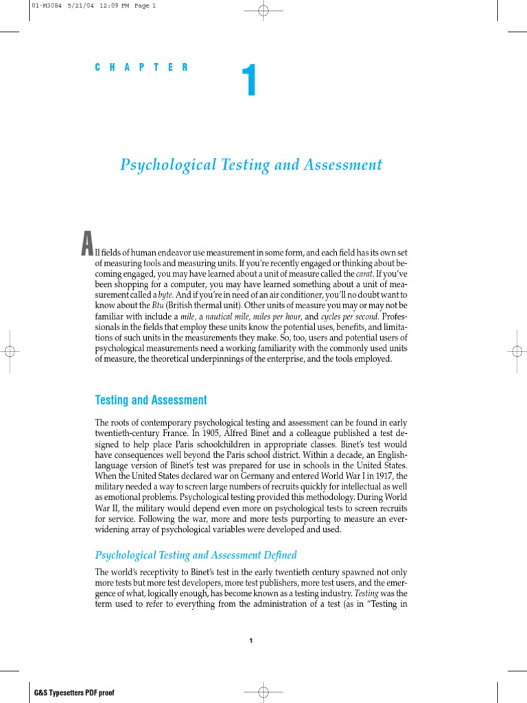 Psychological Testing & Assessment | PDF | Psychological Evaluation ...